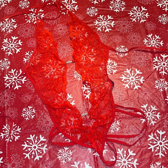 Avid Love | Intimates & Sleepwear | Avid Love Sexy Red Lace Bodysuit ...